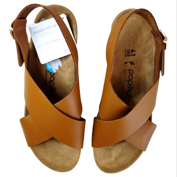 Papillio | Shoes | Papillio Samira Birkenstock Slingback Cork Wedge ...